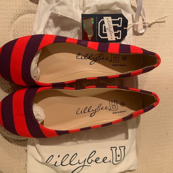 lillybee | Shoes | Bnwt Orange And Purple Flats | Poshmark